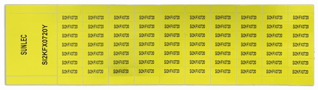 20mm x 7mm Yellow Adhesive Vinyl Labels For Equipment Identification ...